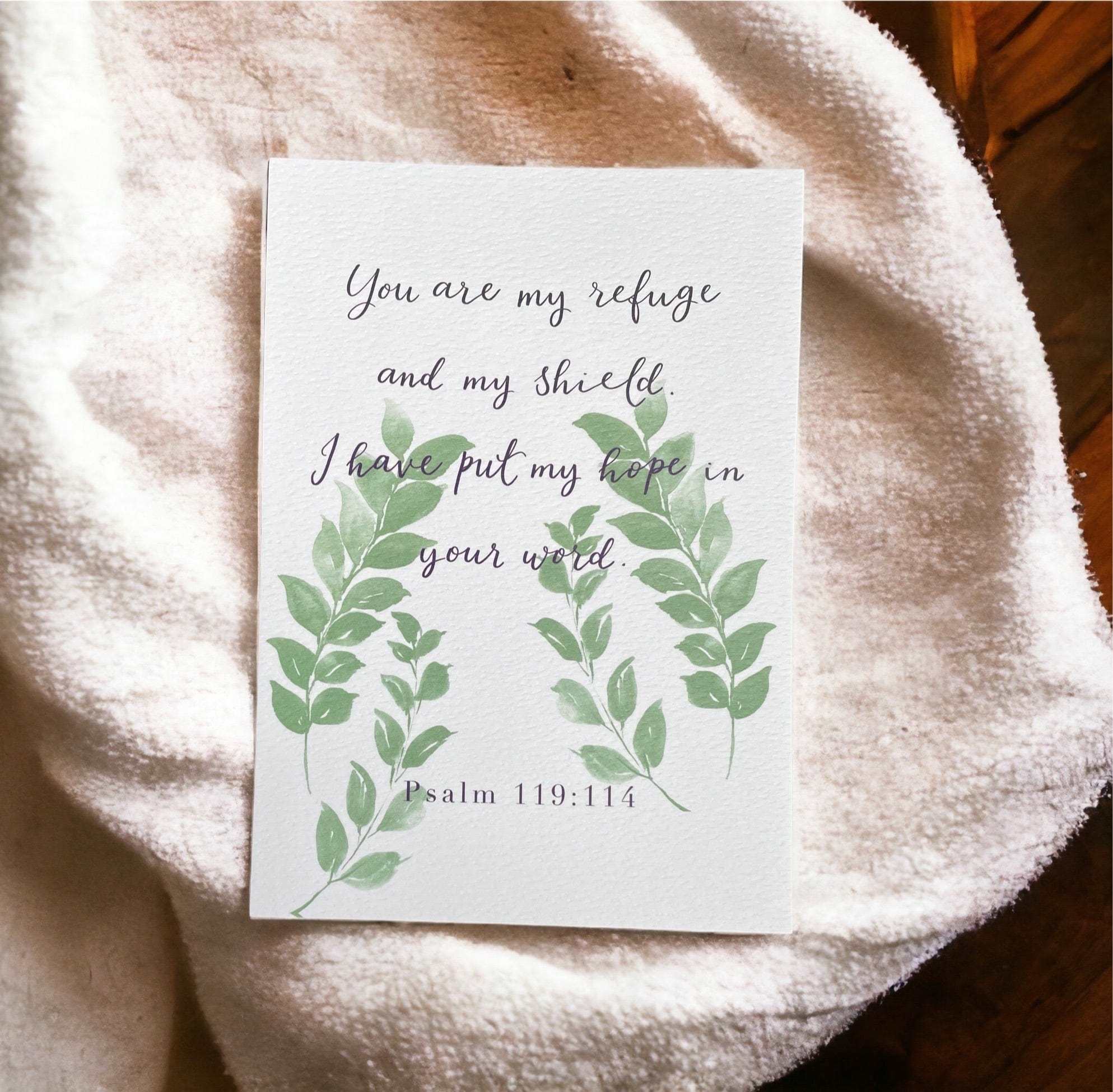 A5 Christian print - Psalm 119:114 - botanical – And Hope Designs