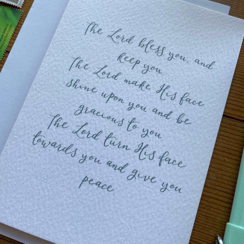 Aaronic blessing calligraphy Christian card – And Hope Designs