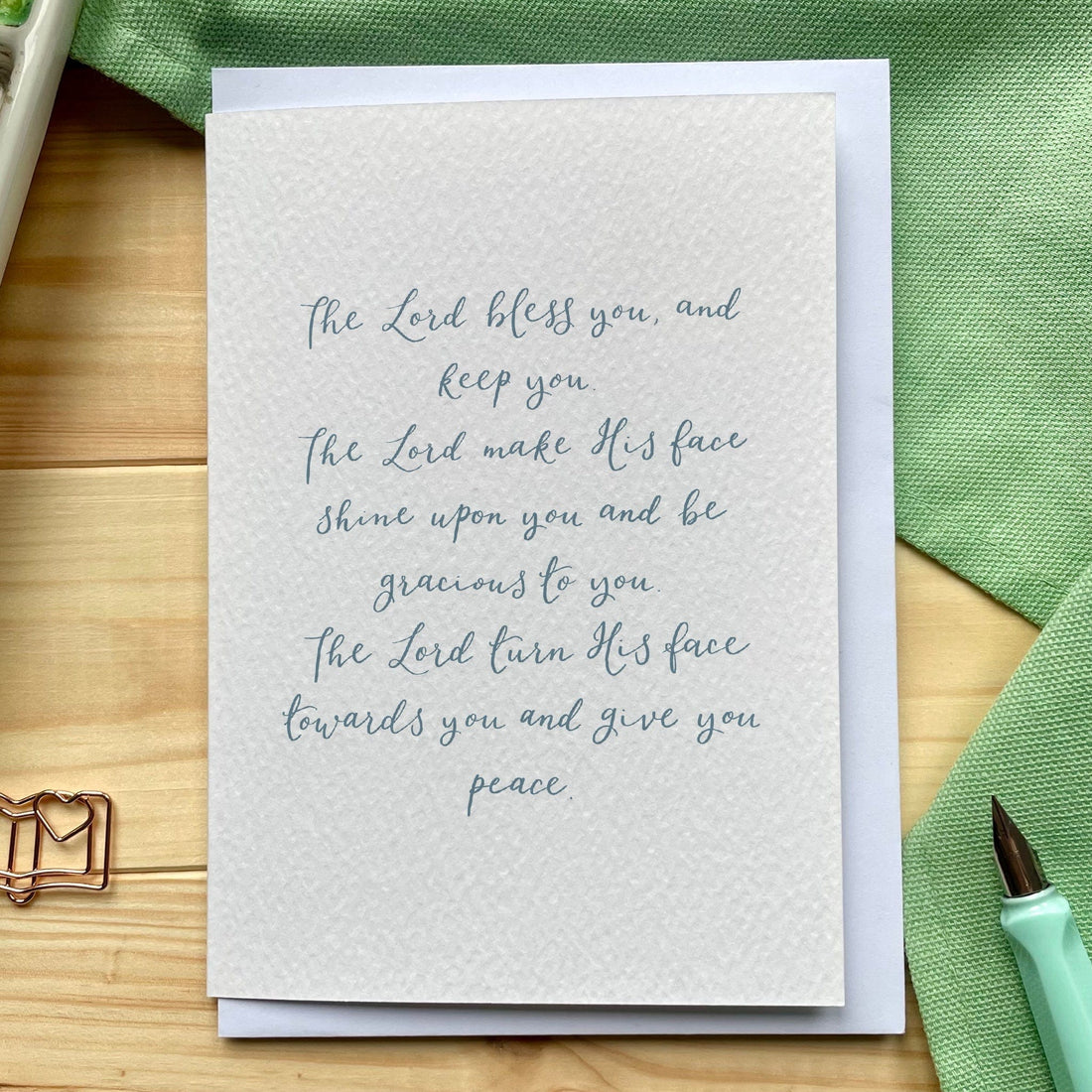 Aaronic blessing calligraphy Christian card – And Hope Designs