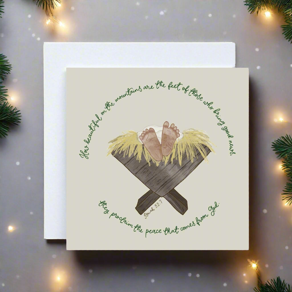Christian Christmas card - beautiful feet – And Hope Designs