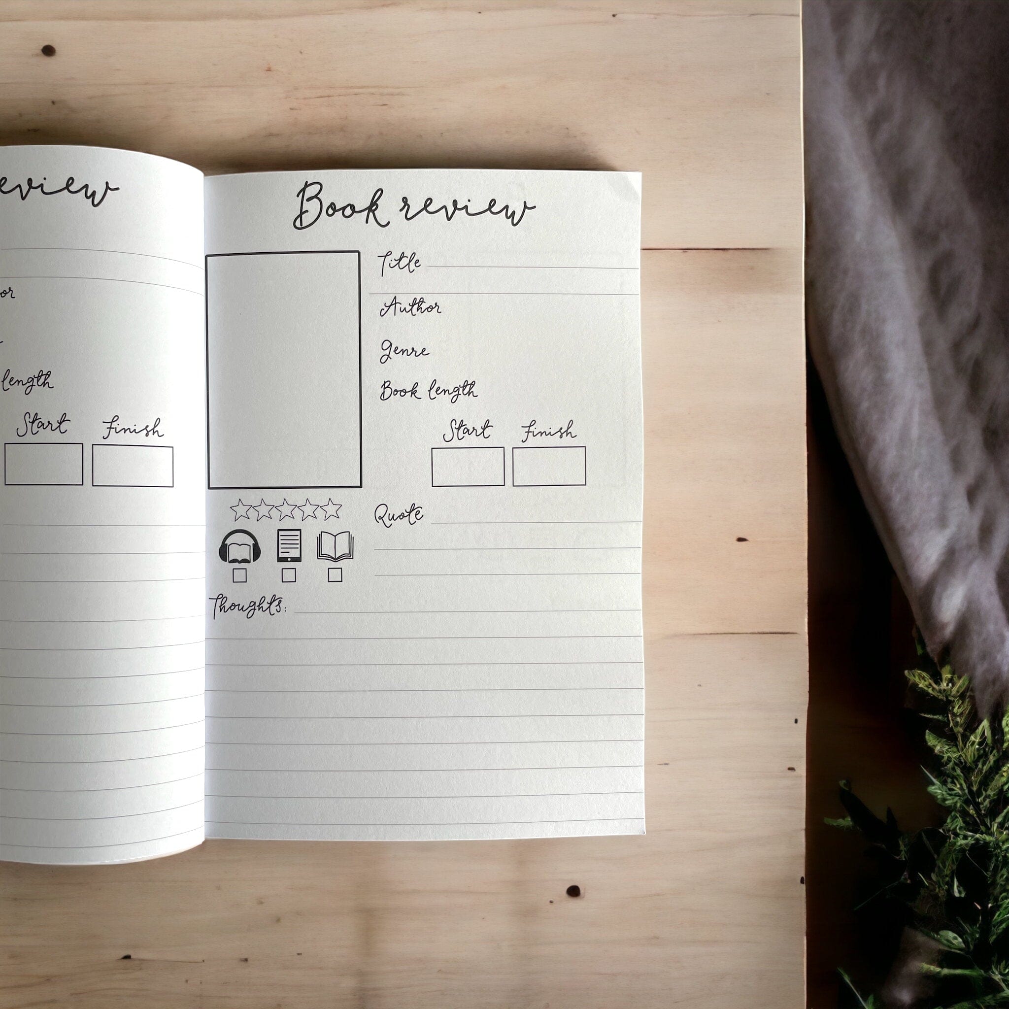 Reading journal – And Hope Designs