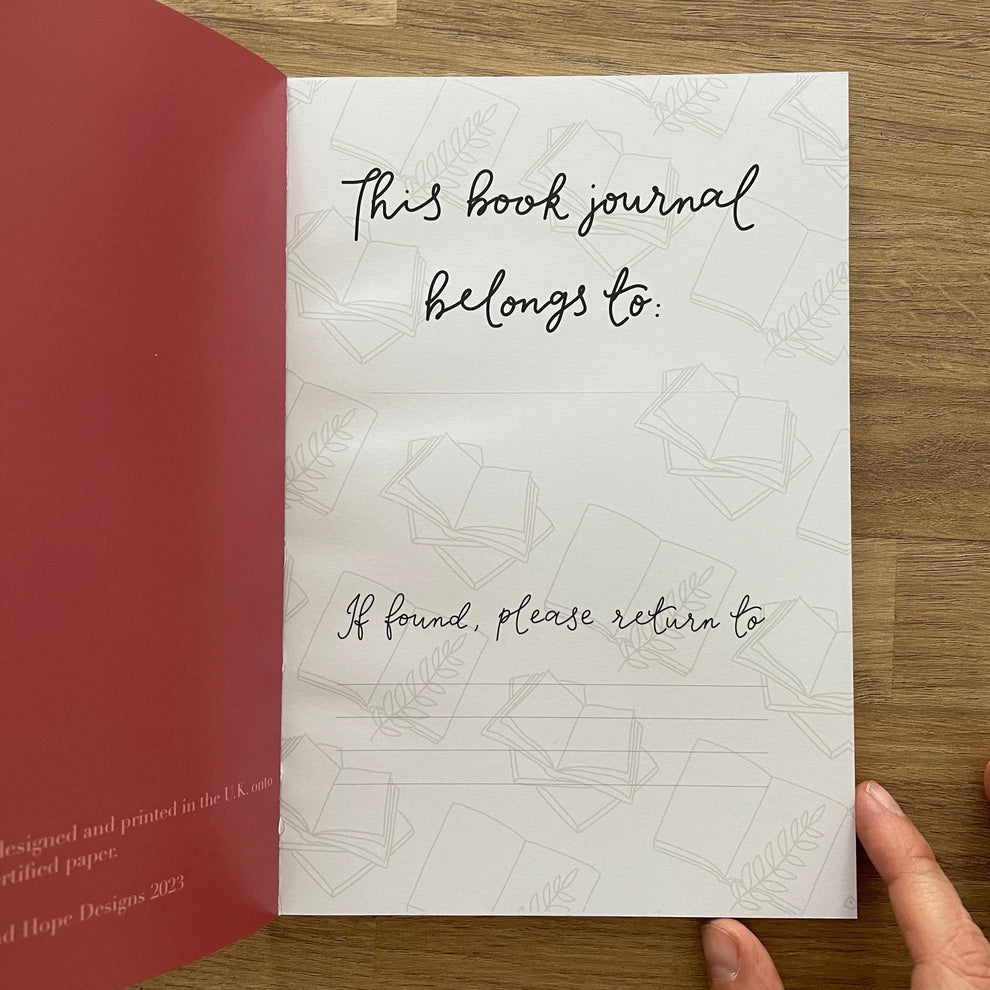 Reading journal, blush pink cover – And Hope Designs
