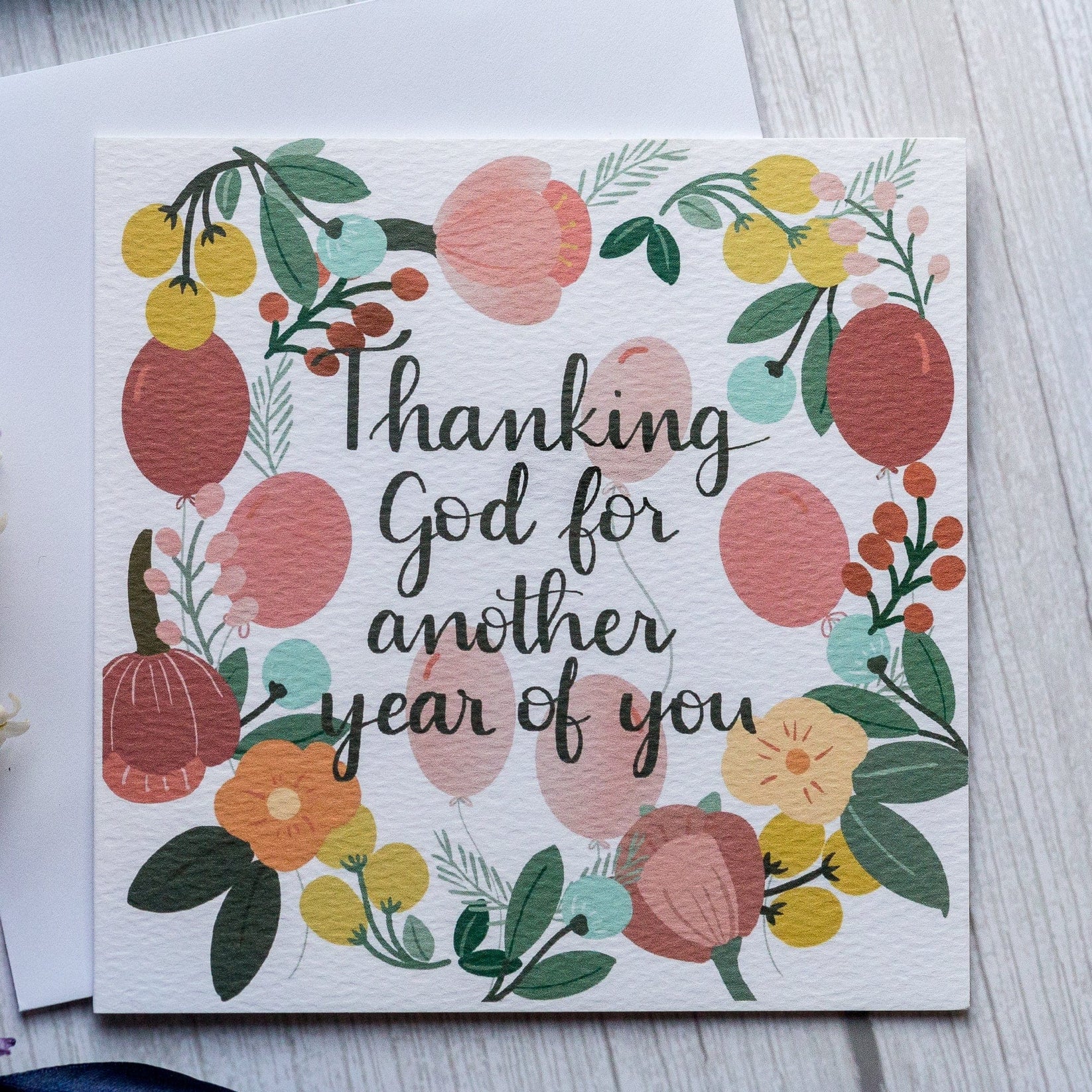 Thanking God for you christian birthday card – And Hope Designs