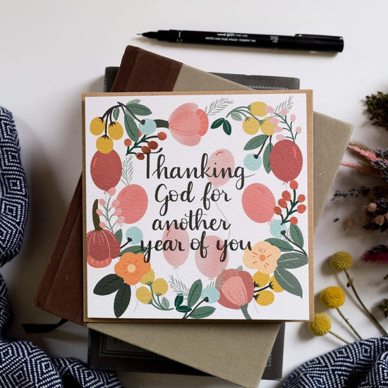 Thanking God for you christian birthday card – And Hope Designs